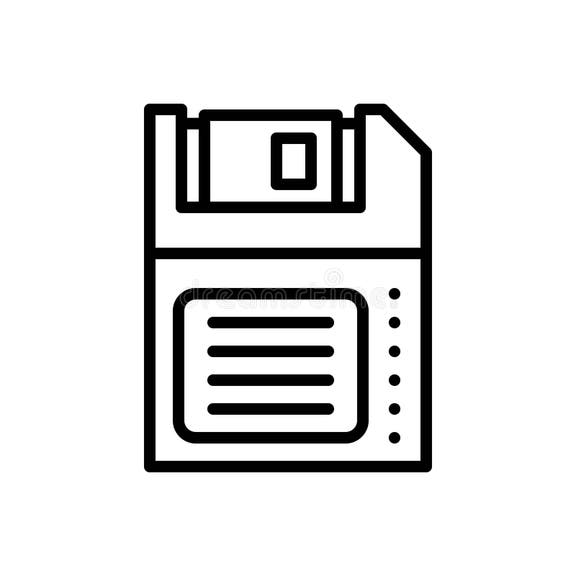 Black Line Icon for Floppy, Technology and Memory Stock Vector ...