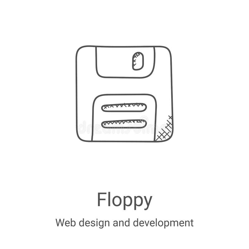 Floppy Icon Vector from Web Design and Development Collection. Thin ...