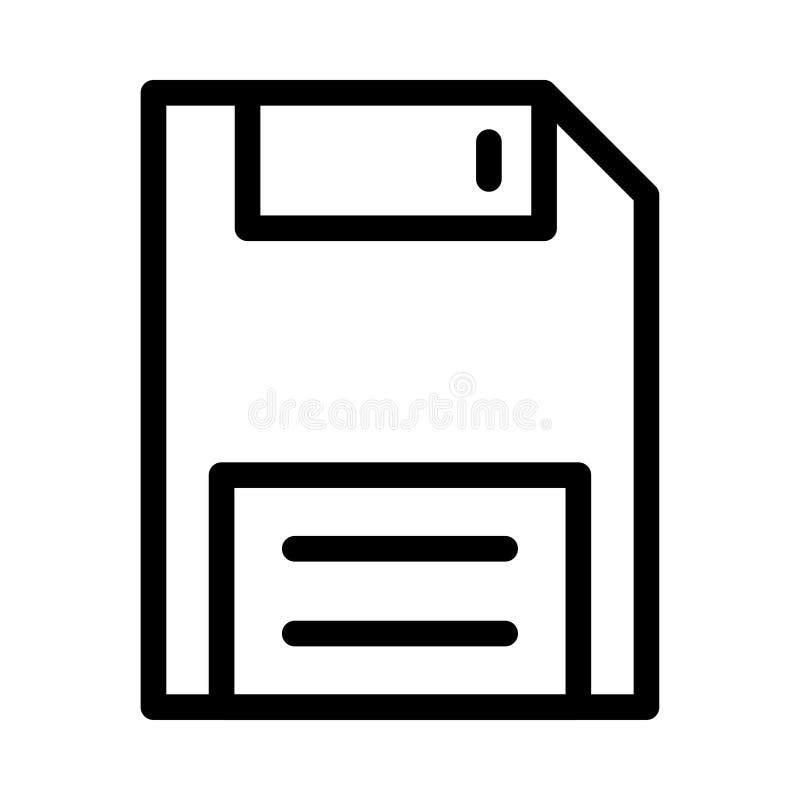 Floppy Vector Thin Line Icon Stock Illustration - Illustration of ...