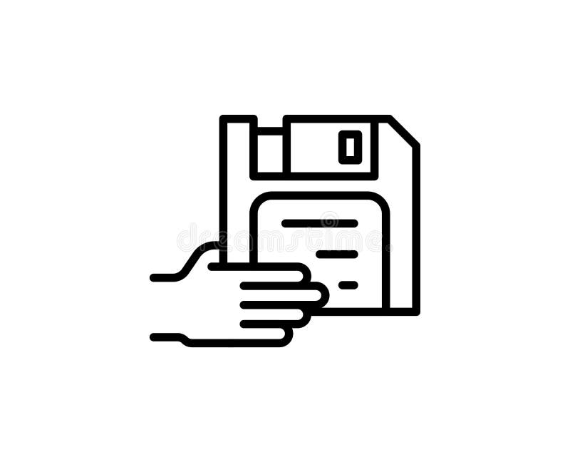 Floppy line icon stock vector. Illustration of sign - 189510079