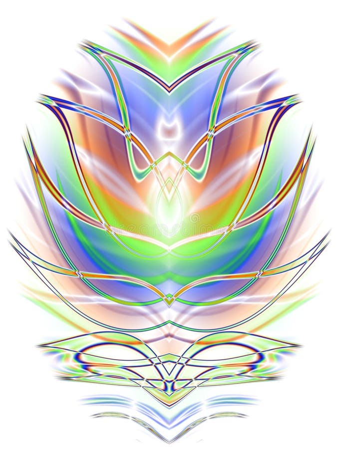 Flor abstracta simétrica stock de ilustración. Ilustración de rinda ...