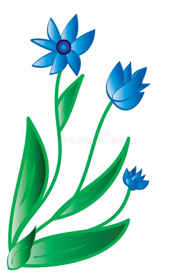 Flor azul ilustración del vector. Ilustración de brillante - 14365521