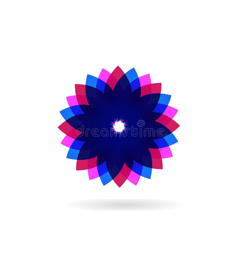 Flor Azul Abstrata, Logotipo Natural Do Vetor Ilustração do Vetor ...