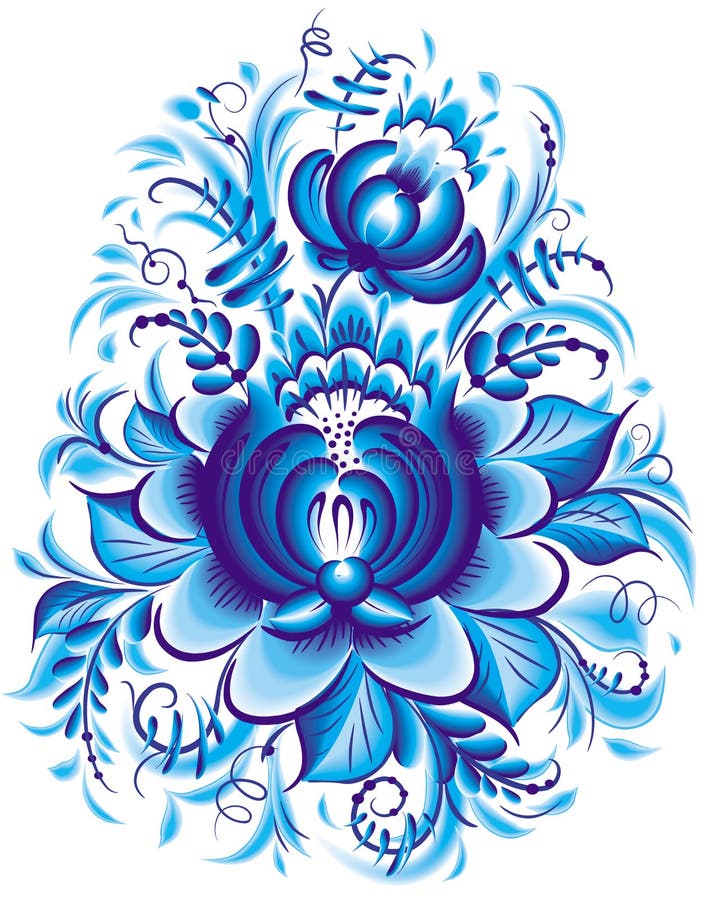 Flor Azul. Ilustración Del Vector Ilustración del Vector - Ilustración ...