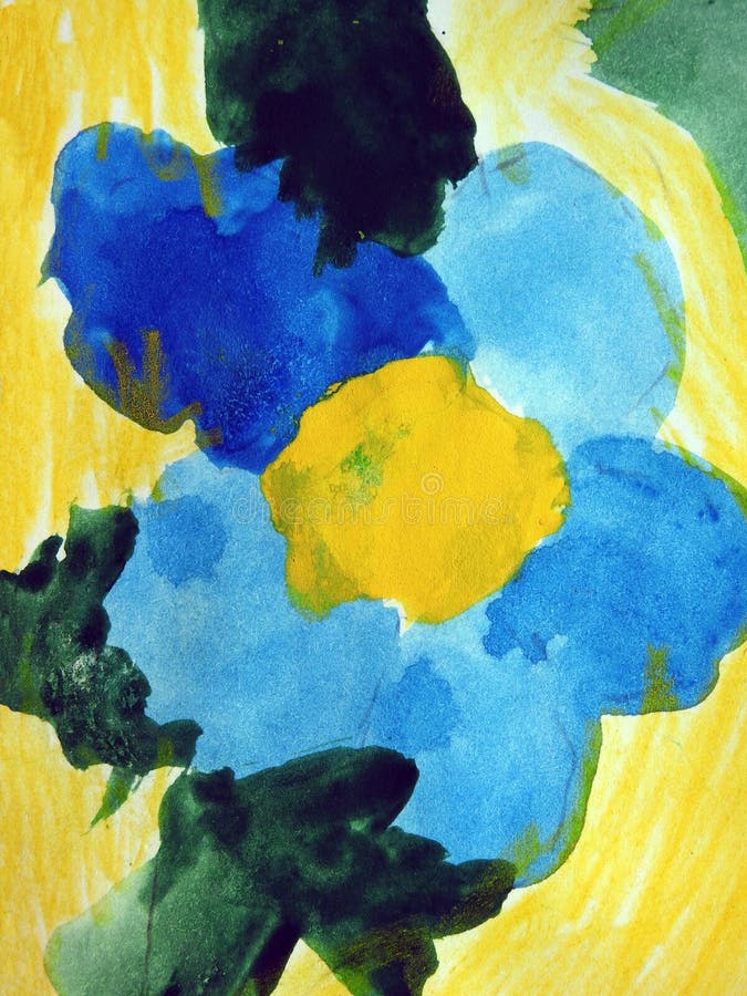 Flor Azul Pintada En El Libro Blanco Stock de ilustración - Ilustración ...