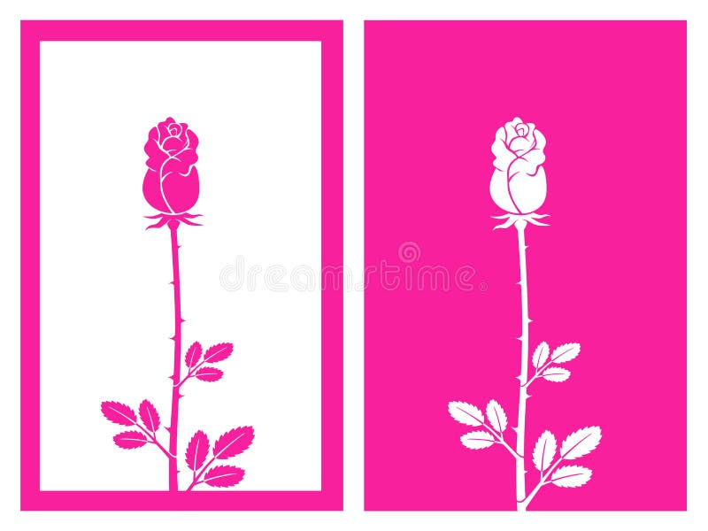 Flor Color De Rosa Rosada, Vector Y Ejemplo Del Brote Ilustración del ...
