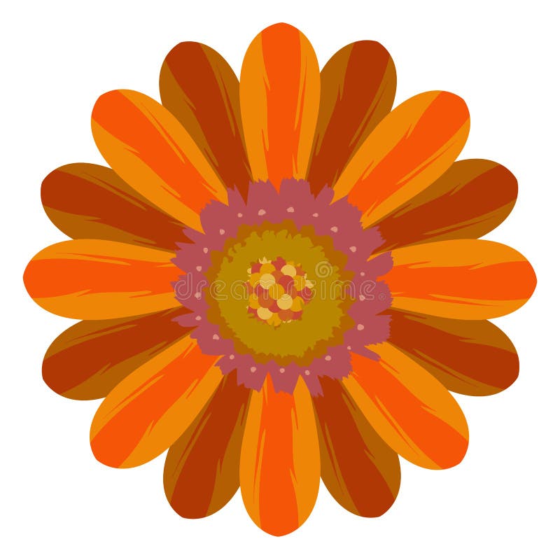 Flor coloreada aislada stock de ilustración. Ilustración de decorativo ...