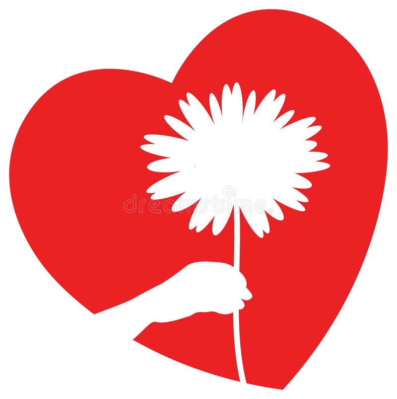 Flor con el corazón ilustración del vector. Ilustración de joven - 15906682