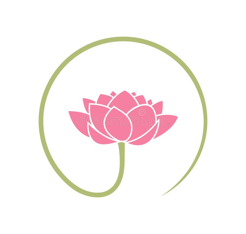 Flor De Loto. Loto Aislado Sobre Fondo Blanco Ilustración del Vector ...