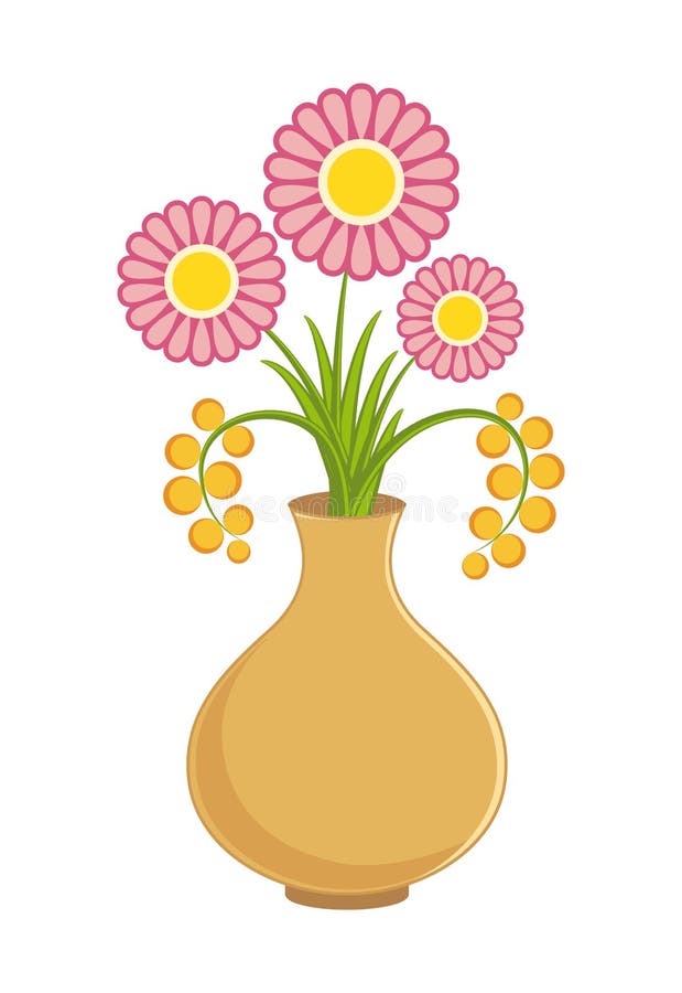 Flor en florero ilustración del vector. Ilustración de blanco - 31025494