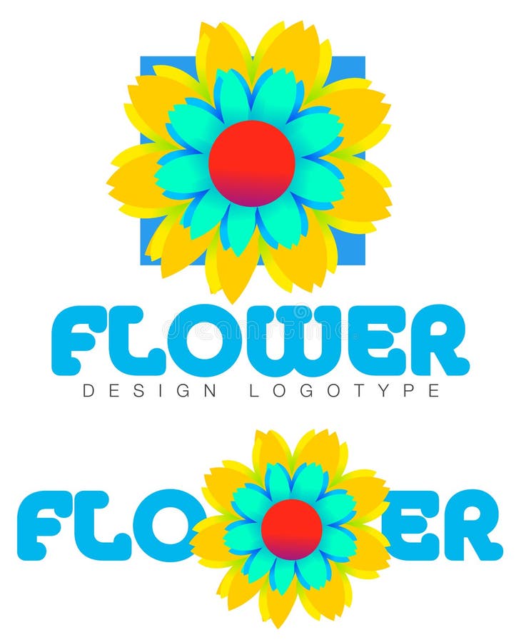 Flor Logo Concept stock de ilustración. Ilustración de azul - 40639694
