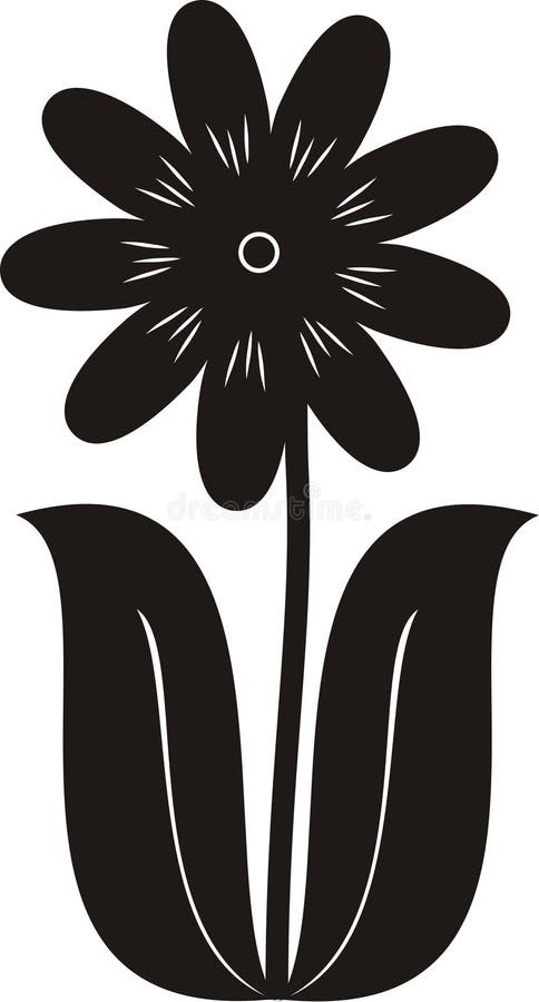 Flor negra, vector ilustración del vector. Ilustración de vector - 12100200