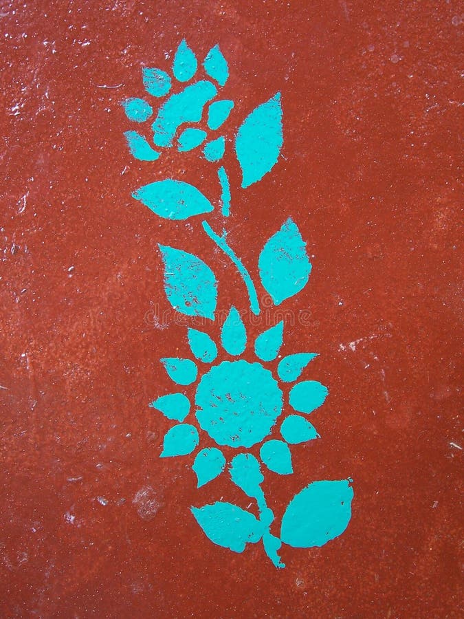 Flor pintada imagen de archivo. Imagen de hojas, pintura - 919555