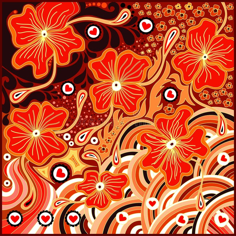 Flora Abstract Seamless Design Stock Vector - Illustration of shape ...