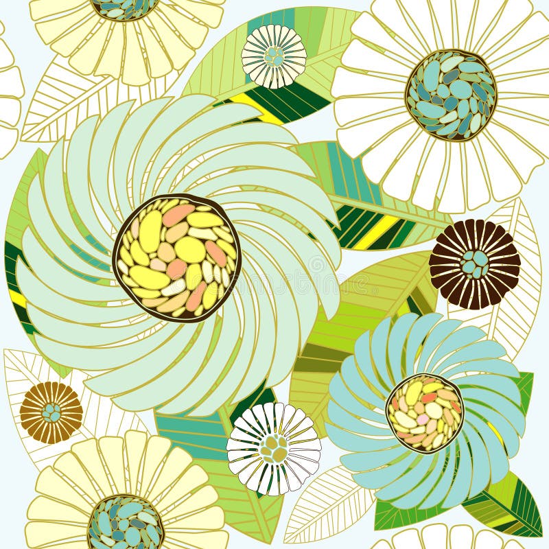 Flora Abstract Seamless Design Stock Vector - Illustration of shape ...