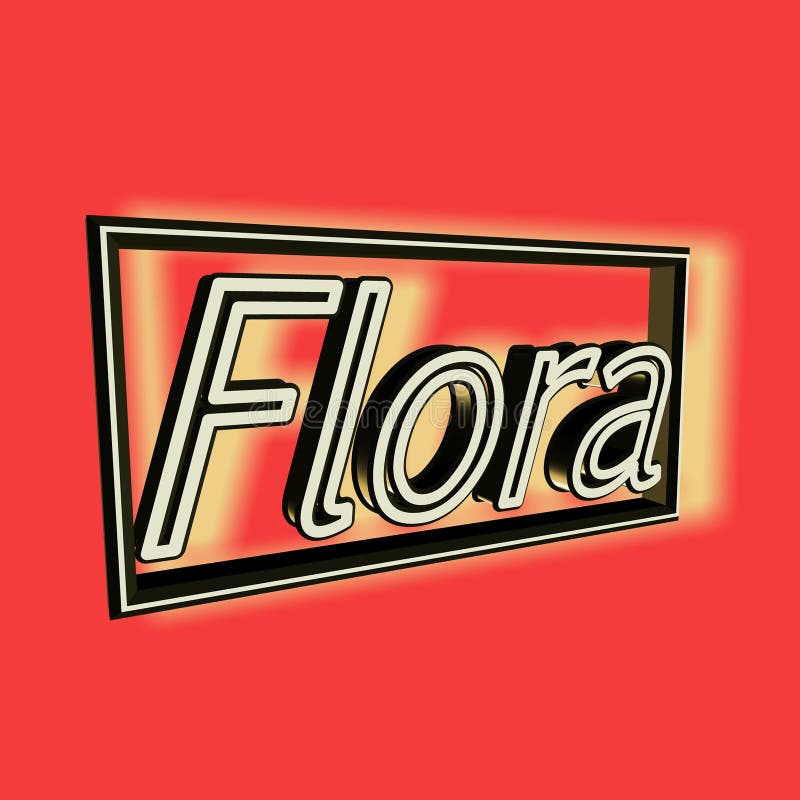 "Flora" - Word, Lettering or Text As 3D Illustration, 3D Rendering ...