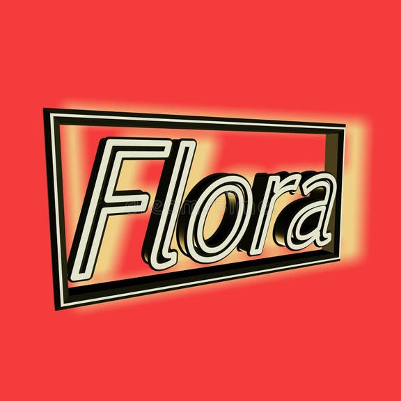 "Flora" - Word, Lettering or Text As 3D Illustration, 3D Rendering ...