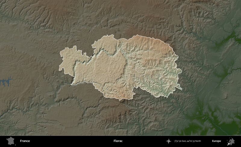 Florac Highlighted, France. Physical Stock Illustration - Illustration ...