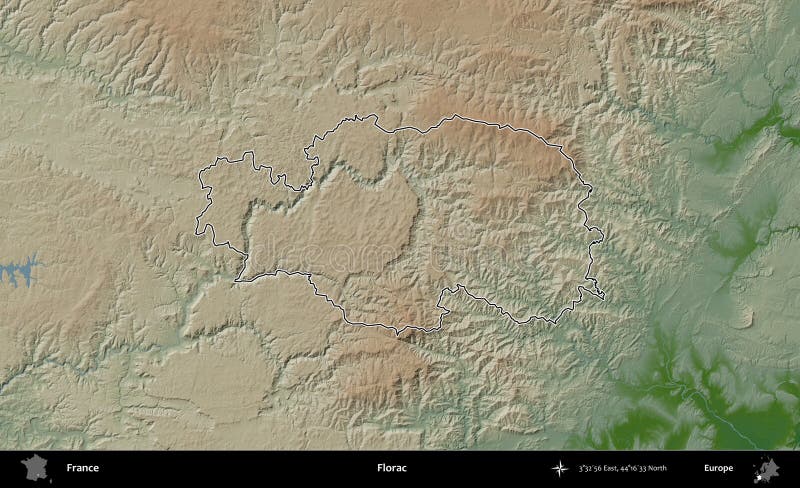 Florac Outlined, France. Physical Stock Illustration - Illustration of ...