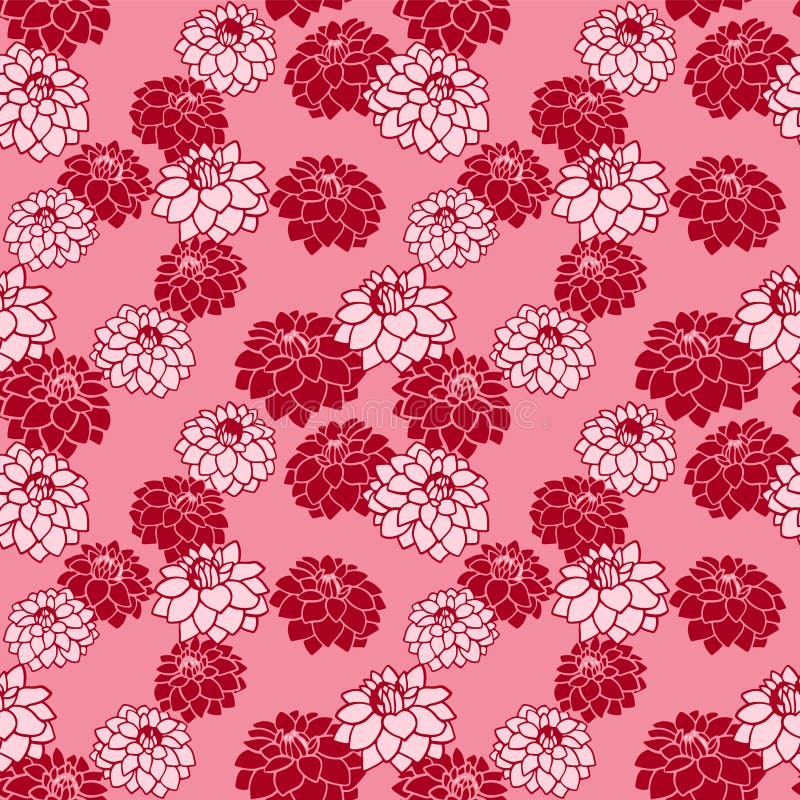 Floral Abstract Dahlia Seamless Vector Pattern for Textile Cards ...