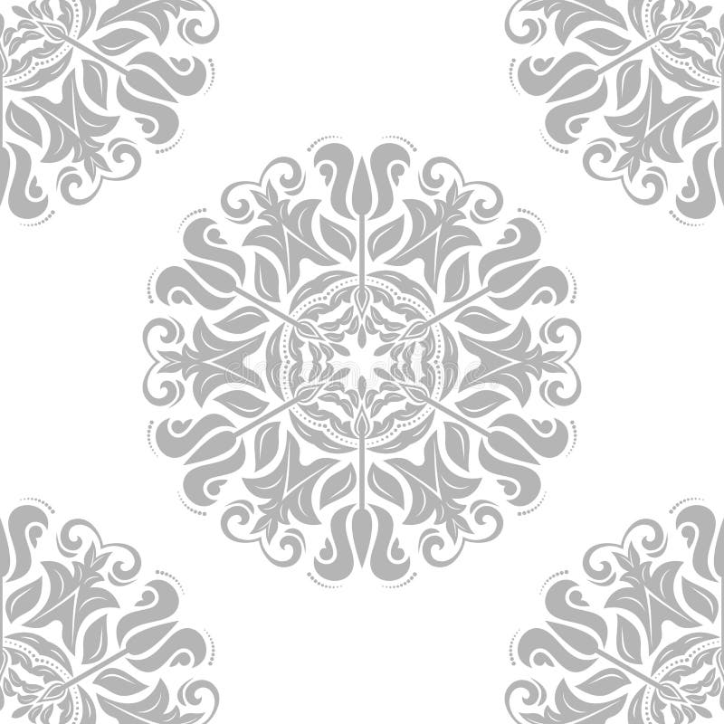 Floral Abstract Gray Pattern Stock Illustration - Illustration of ...