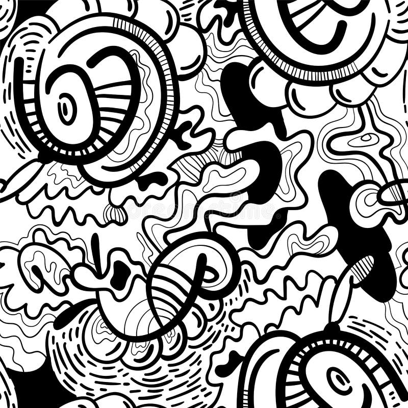 Floral Abstract Seamless Pattern. Vector Hand Drawn Unique Artwork ... Floral Abstract Seamless Pattern. Vector Hand Drawn Unique Artwork ...