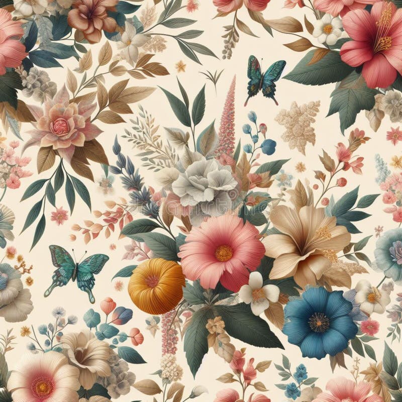 Floral Aesthetic Patterns Neutral Theme Stock Image - Image of abstract ...