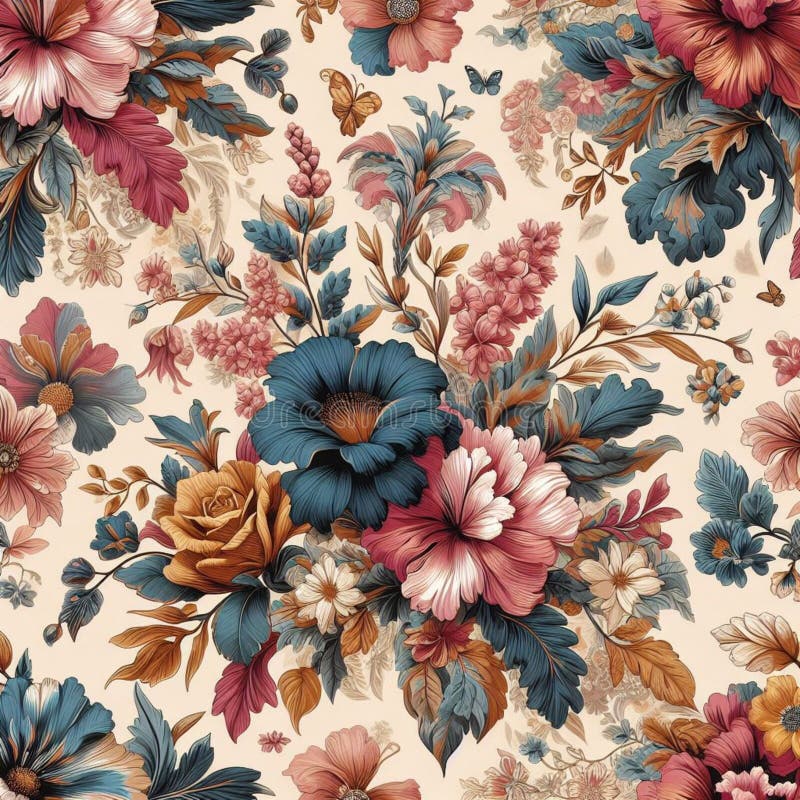 Floral Aesthetic Patterns Neutral Theme Stock Illustration ...