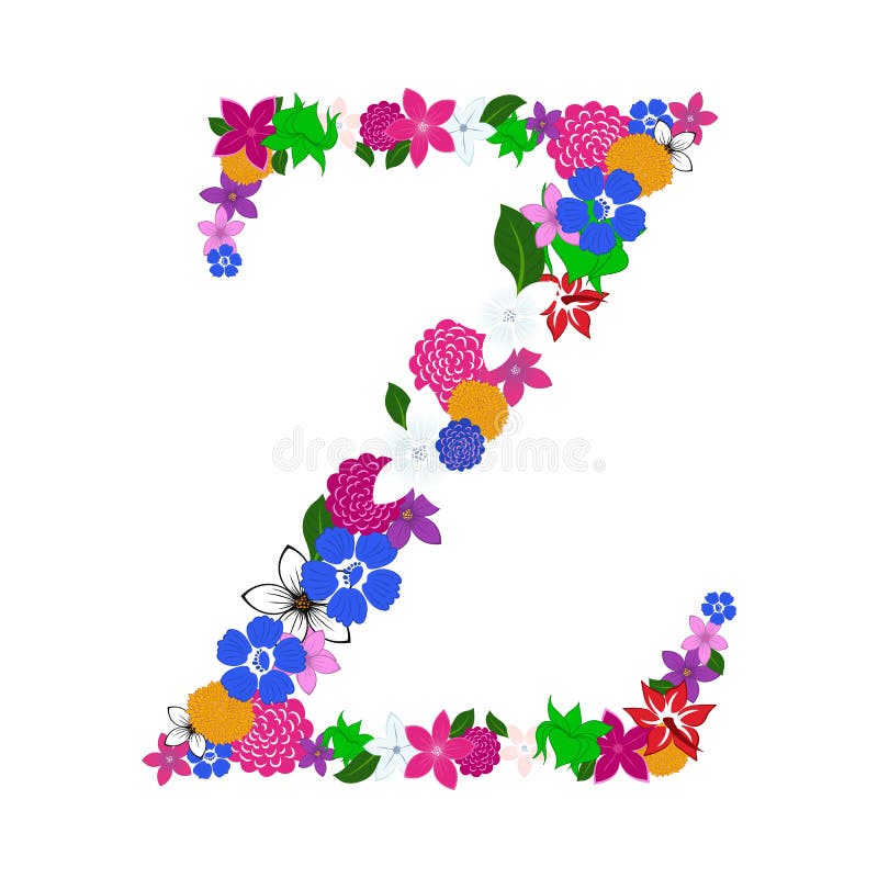Floral Alphabet Letter stock vector. Illustration of flora - 150969367