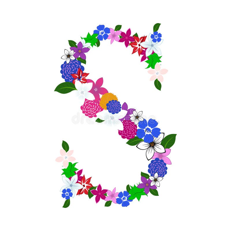 Floral Alphabet Letter stock vector. Illustration of garden - 150969421