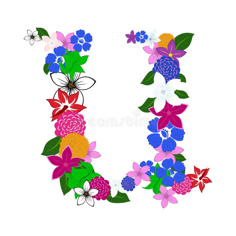 Floral Alphabet Letter stock vector. Illustration of garden - 150971802