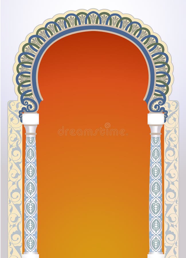 Floral arch design stock vector. Illustration of door - 34536301