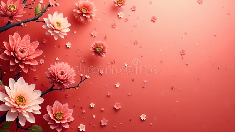 Floral Arrangement, Coral Background. Concept of Spring, Beauty, and ...