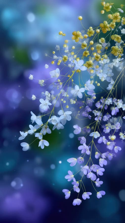 Floral Arrangement with Delicate Blossoms Against a Dreamy Gradient ...