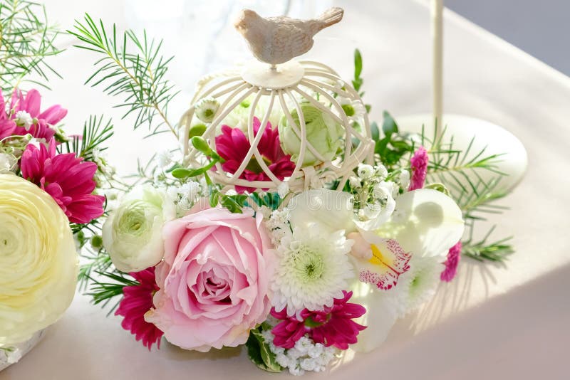 Floral Arrangement with Multiple Flowers Stock Image - Image of ...