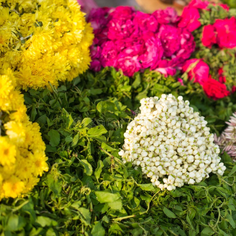 Floral Arrangment for Religious Offerings Stock Image - Image of pink ...