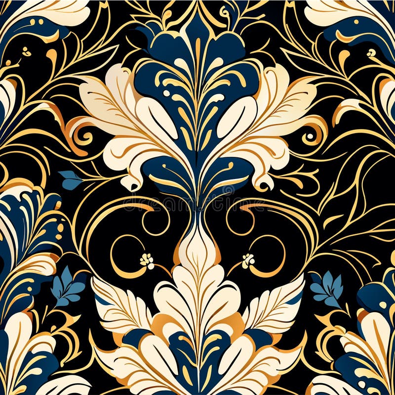 Floral Art Luxury Pattern Seamless Design Background_016 Stock Vector ...