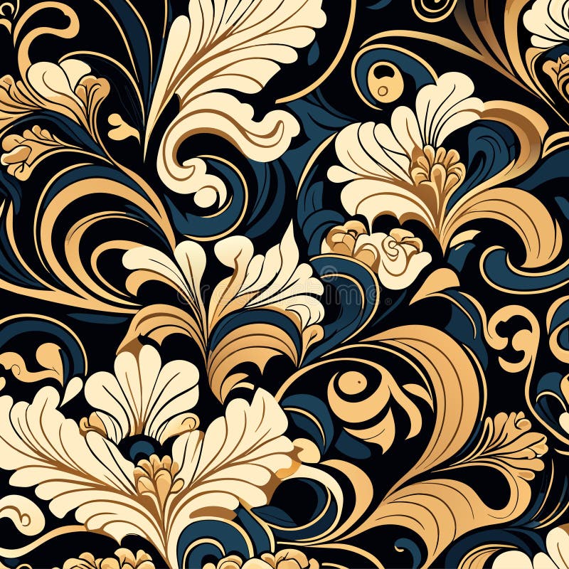 Floral Art Luxury Pattern Seamless Design Background_017 Stock Vector ...