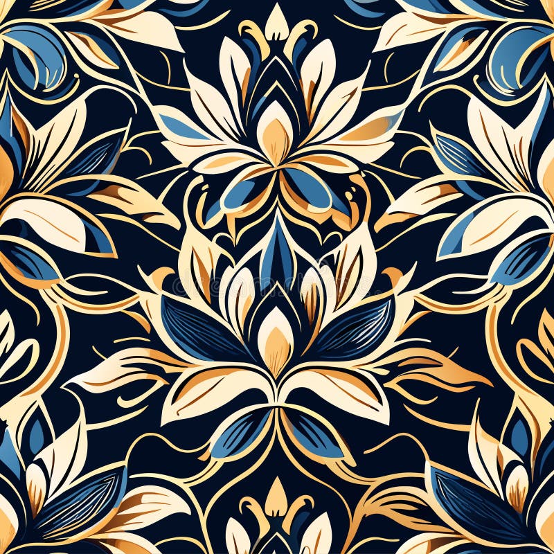 Floral Art Luxury Pattern Seamless Design Background_018 Stock Vector ...