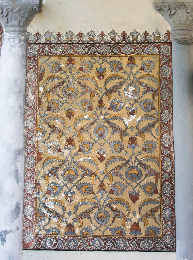 Floral Art Pattern Example of Ottoman Time Stock Image - Image of ...