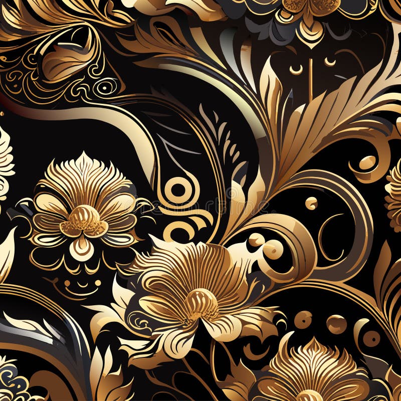 Floral Arts Pattern Design Seamless Illustion Background_064 Stock ...