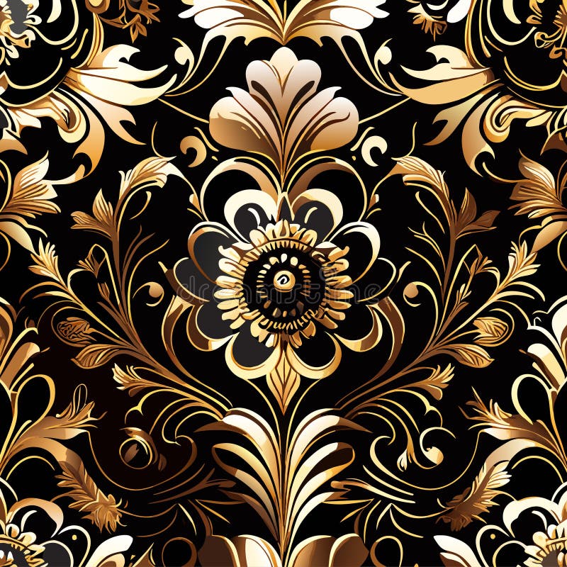 Floral Arts Pattern Design Seamless Illustion Background_0121 Stock ...