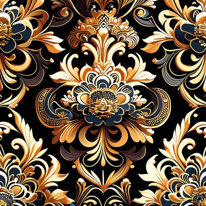 Floral Arts Pattern Design Seamless Illustion Background_0121 Stock ...