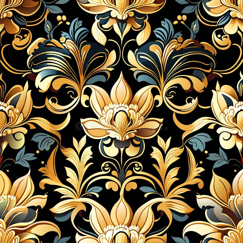 Floral Arts Pattern Design Seamless Illustion Background_0121 Stock ...