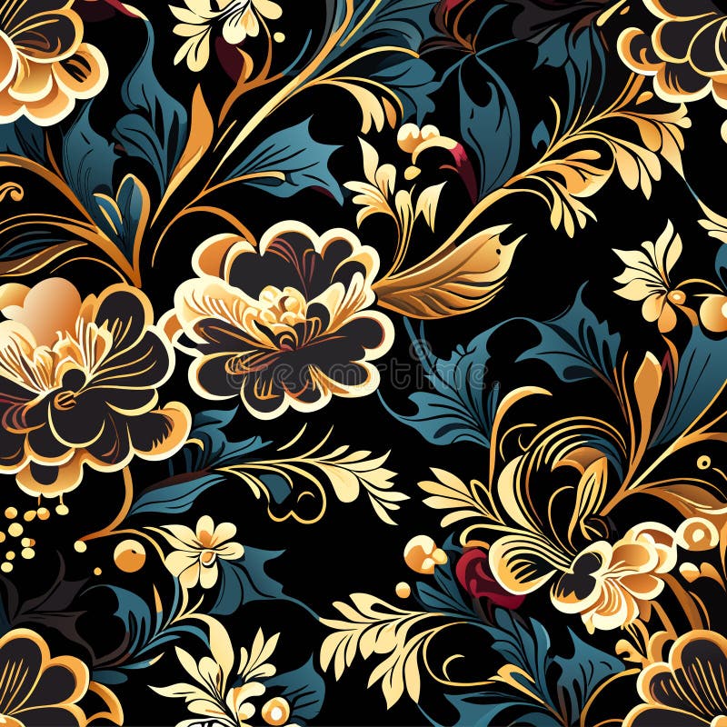 Floral Arts Pattern Design Seamless Illustion Background_026 Stock ...