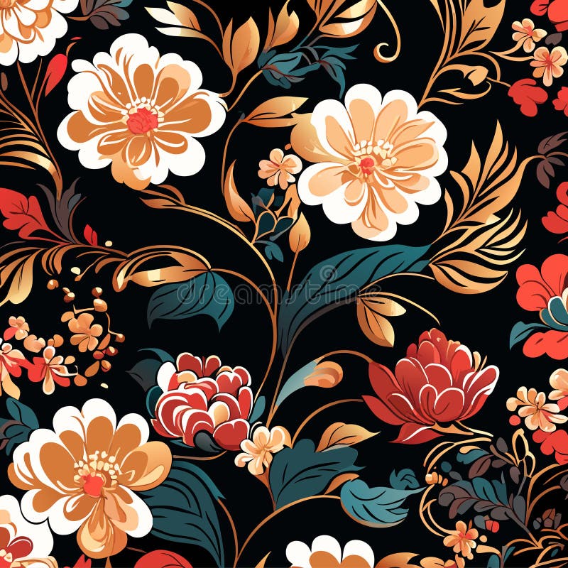 Floral Arts Pattern Design Seamless Illustion Background_028 Stock ...