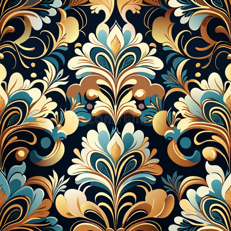 Floral Arts Pattern Design Seamless Illustion Background_032 Stock ...