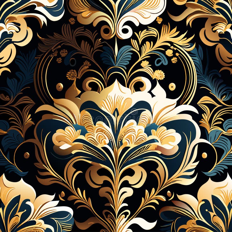 Floral Arts Pattern Design Seamless Illustion Background_039 Stock ...