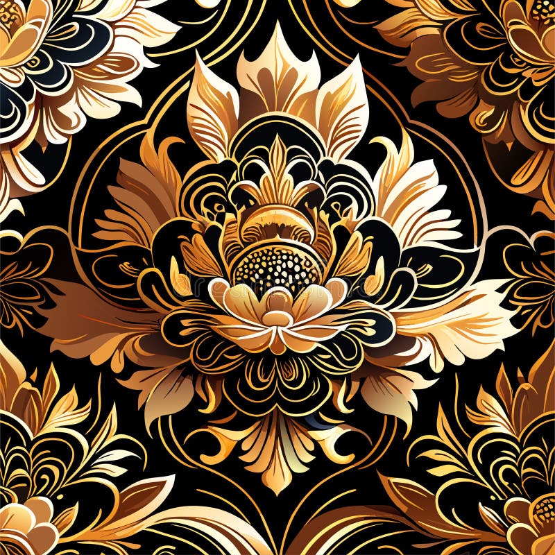 Floral Arts Pattern Design Seamless Illustion Background_042 Stock ...