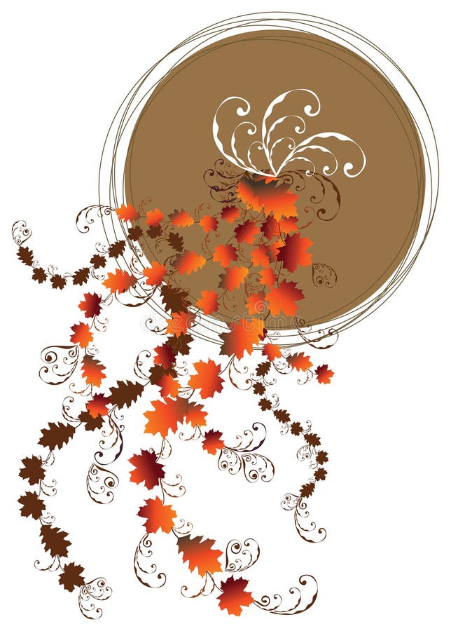Floral autumn leaves moon stock vector. Illustration of leaf - 3038734
